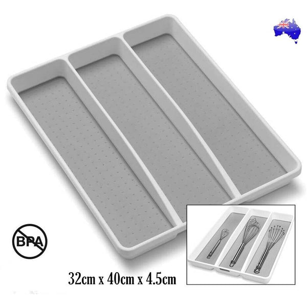 Cutlery Organizer Kitchen Drawer Spoon Tray Insert Cabinet Box Divider ...